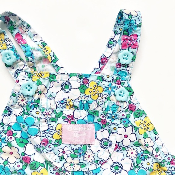 OshKosh B'gosh | Bottoms | Oshkosh Blue Floral Print Shortalls Euc 6 ...